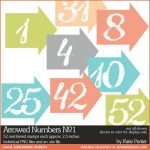 Arrowed Numbers Brushes and Stamps 01 - Katie Pertiet Designs