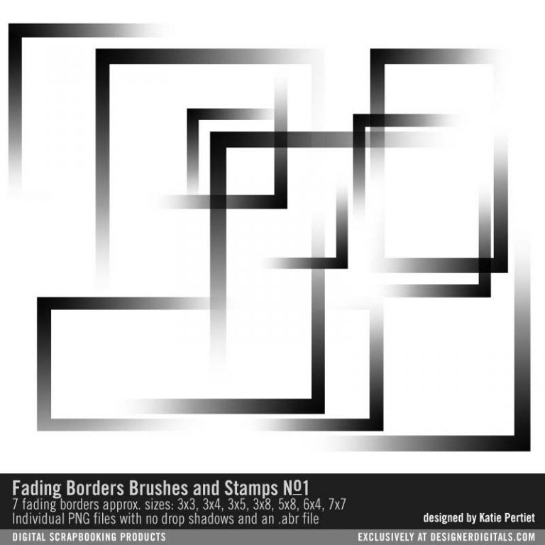 Fading Borders Brushes and Stamps 01 - Katie Pertiet Designs