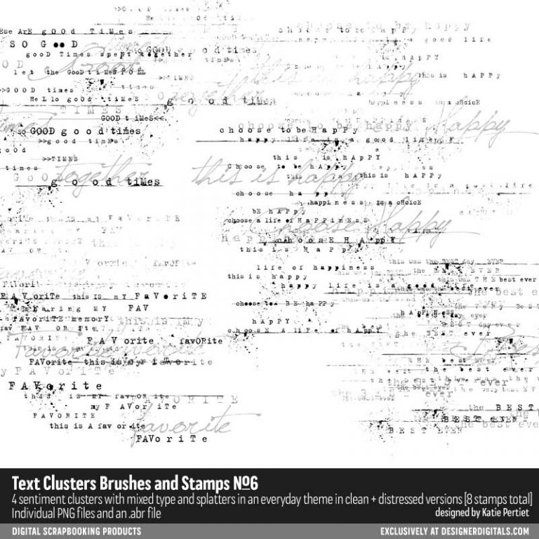Text Clusters Brushes and Stamps 06 - Katie Pertiet Designs