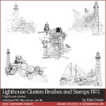 Lighthouse Clusters Brushes and Stamps 01 - Katie Pertiet Designs