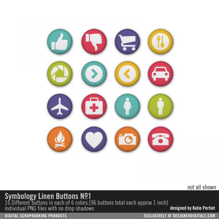 Symbology Linen Buttons 01 - Katie Pertiet Designs