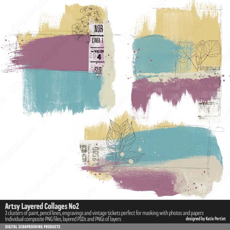 Artsy Layered Collages 02 - Katie Pertiet Designs