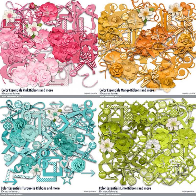 Color Essentials Ribbons and More Bundle 01 - Katie Pertiet Designs