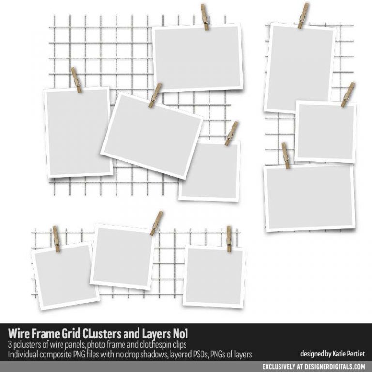 Wire Frame Grid Clusters and Layers 01 - Katie Pertiet Designs