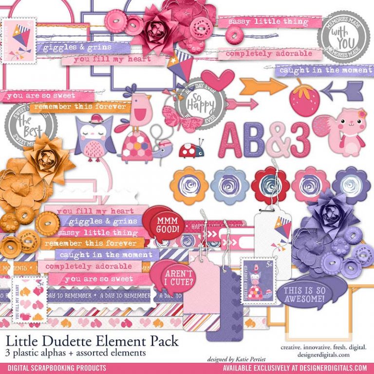 Little Dudette Element Pack - Katie Pertiet Designs