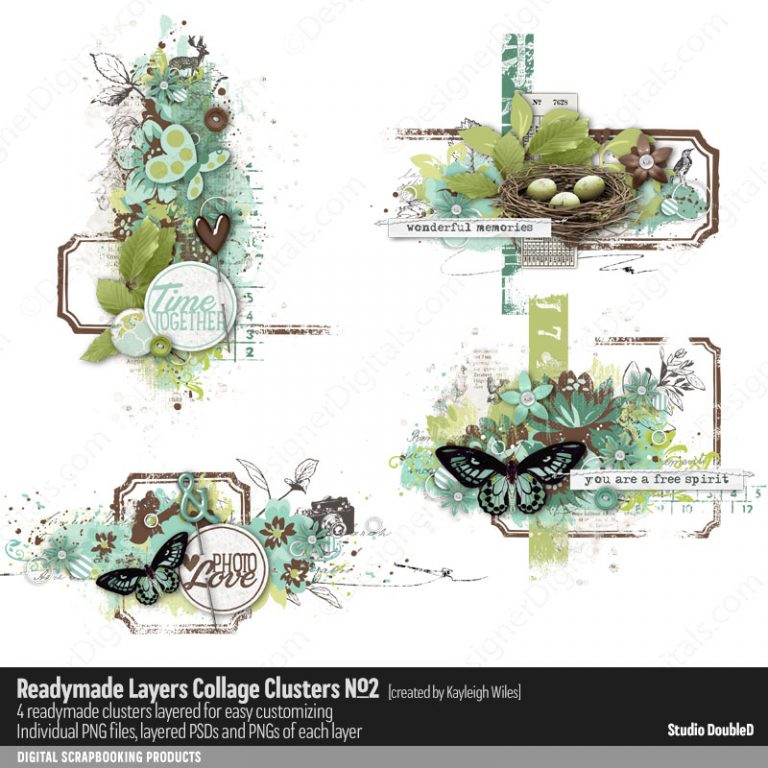 Readymade Layers: Collage Clusters 02 - Katie Pertiet Designs