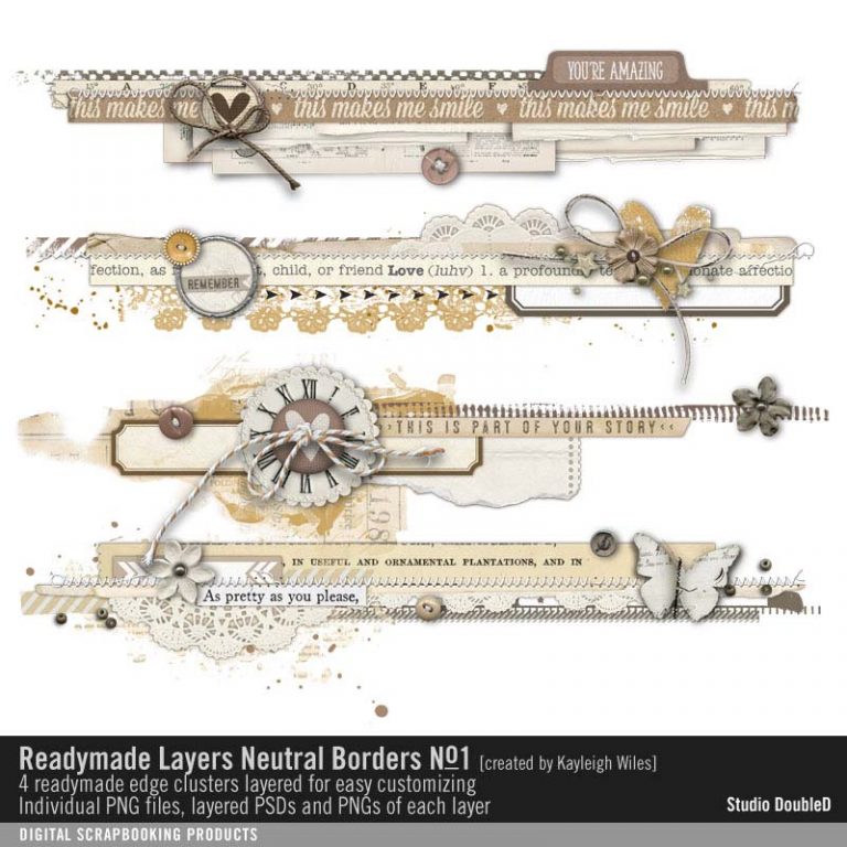 Readymade Layers: Neutral Borders 01 - Katie Pertiet Designs