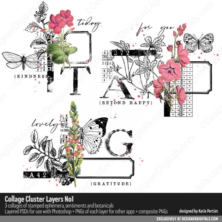 Collage Cluster Layers 01 - Katie Pertiet Designs
