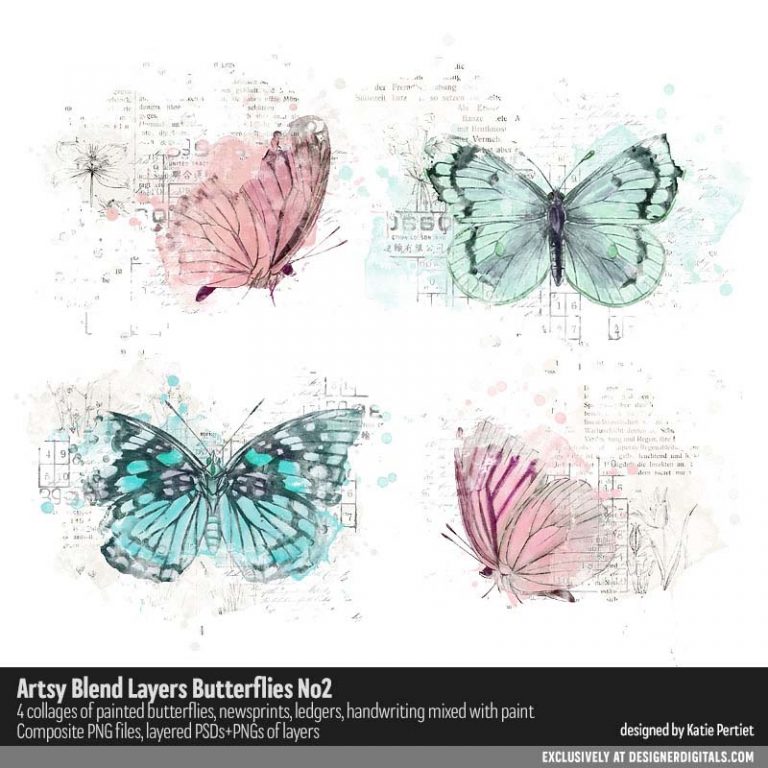 Artsy Blend Layers Butterflies 02 - Katie Pertiet Designs