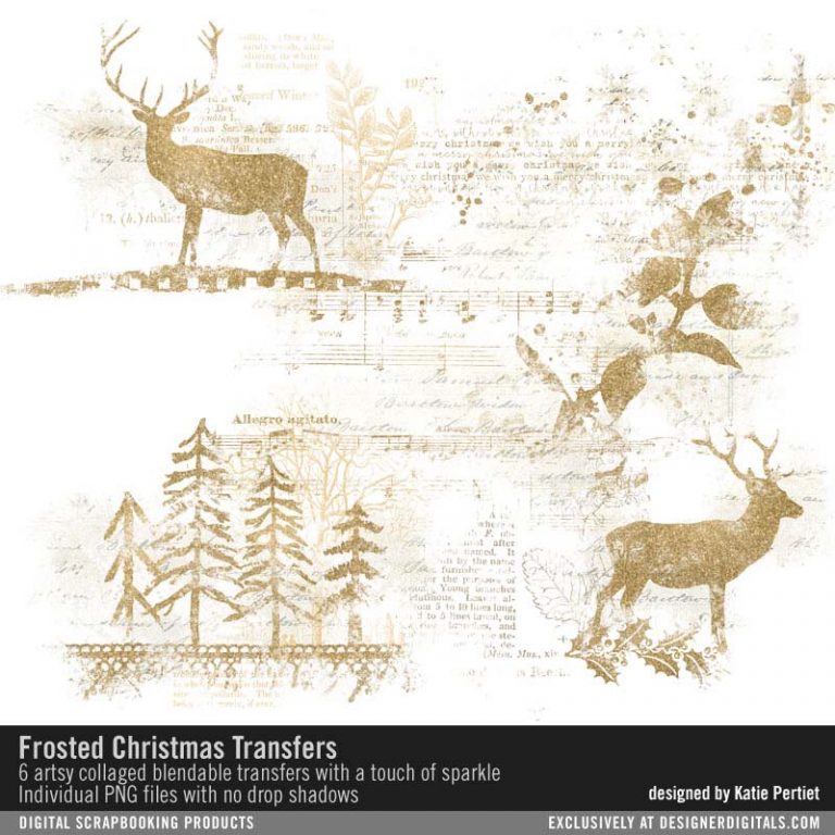 Frosted Christmas Transfers - Katie Pertiet Designs
