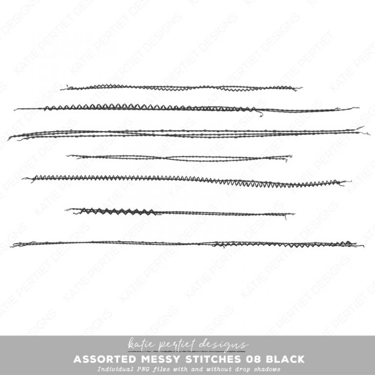 Assorted Messy Stitches 08 Black - Katie Pertiet Designs