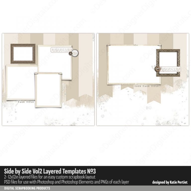Side by Side Vol. 02 2-Page Layered Templates 03 - Katie Pertiet Designs