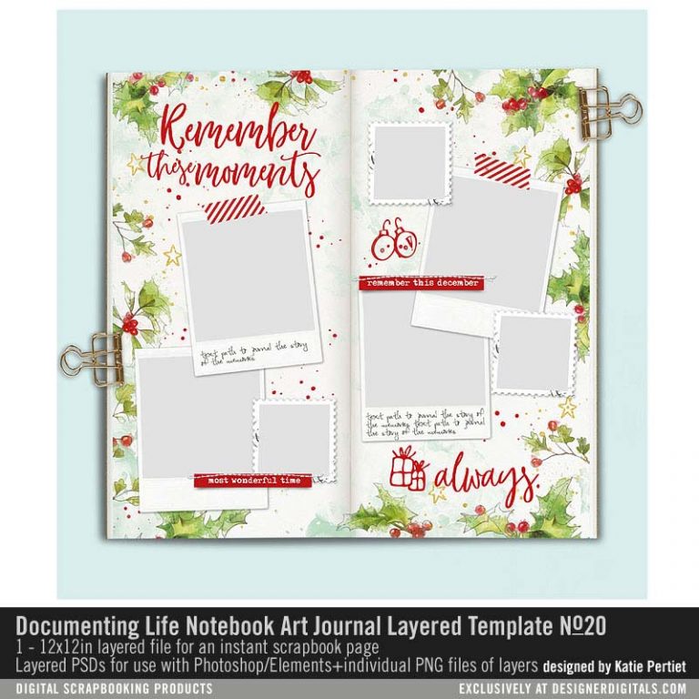 Documenting Life Notebook Art Journal Layered Template 20 - Katie ...
