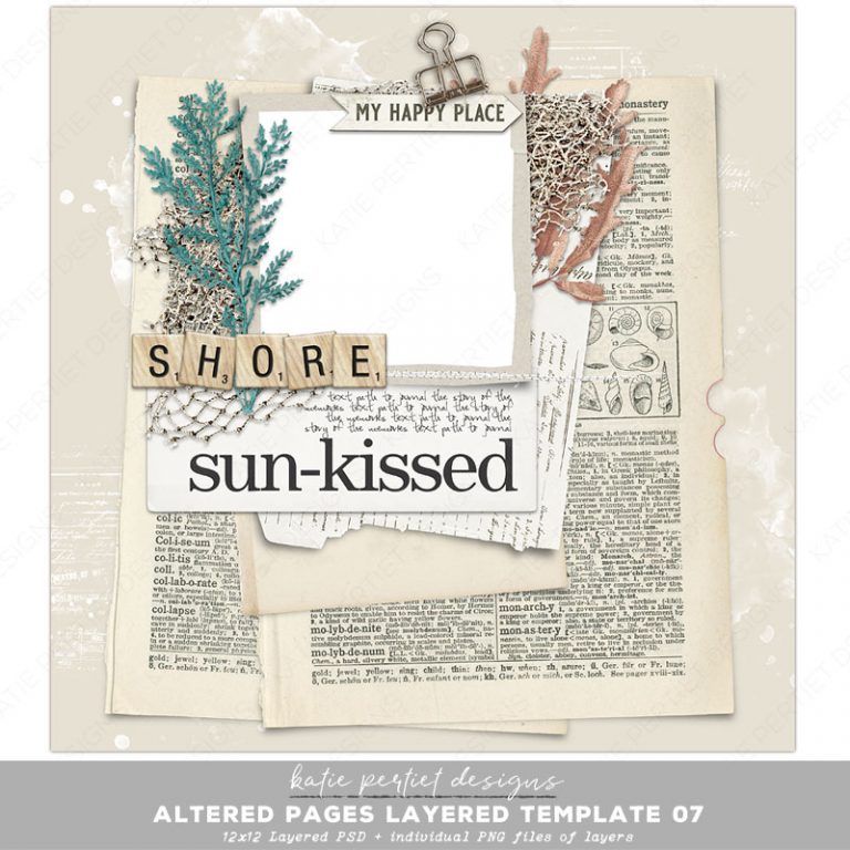 Altered Pages Layered Template 07 - Katie Pertiet Designs