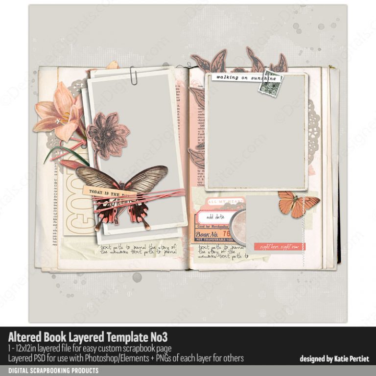 Altered Book Layered Template 03 - Katie Pertiet Designs