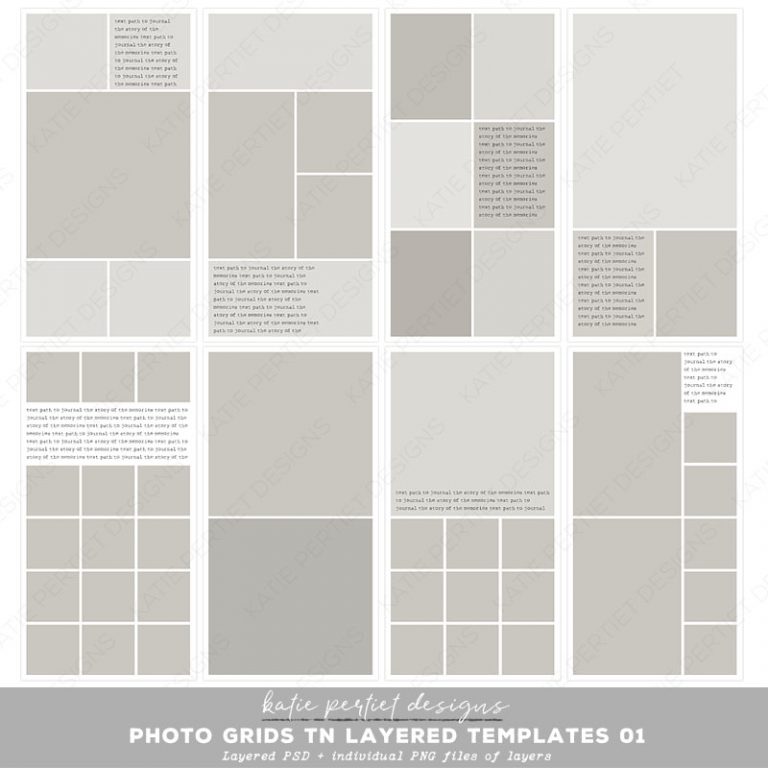 Photo Grids TN Layered Templates 01 - Katie Pertiet Designs