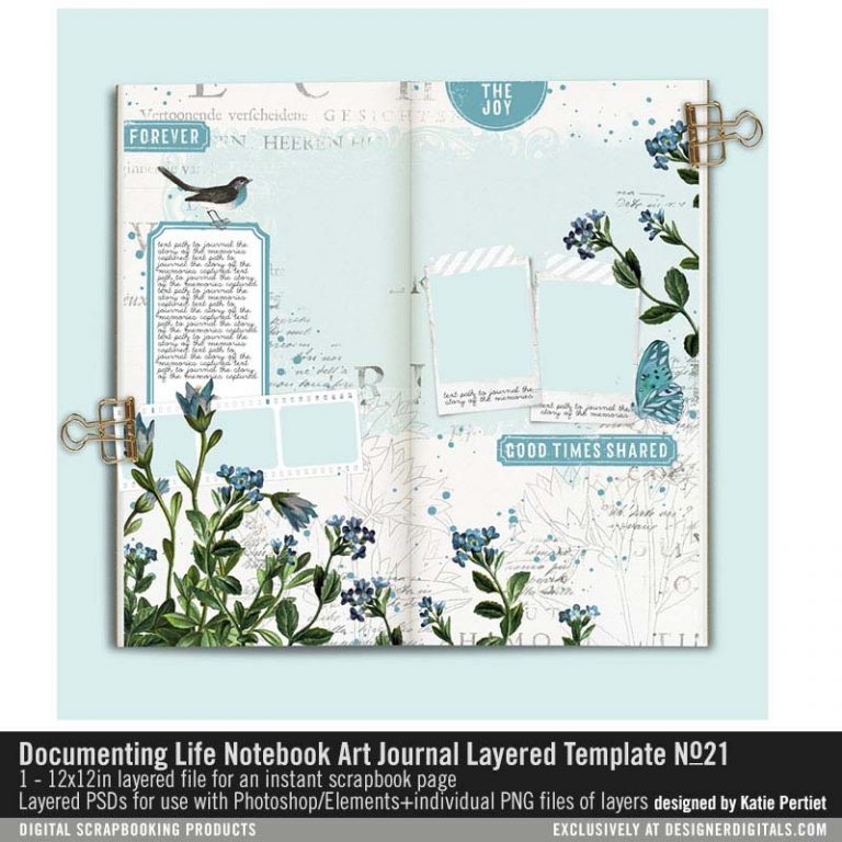 Documenting Life Notebook Art Journal Layered Template 21 - Katie ...