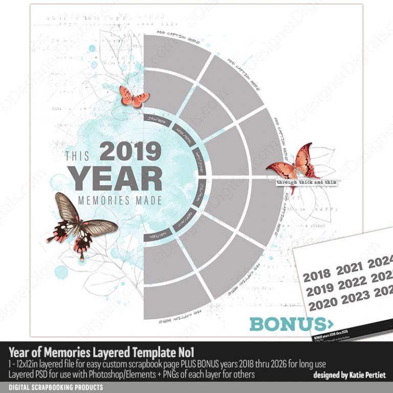 Year of Memories Layered Template 01 - Katie Pertiet Designs