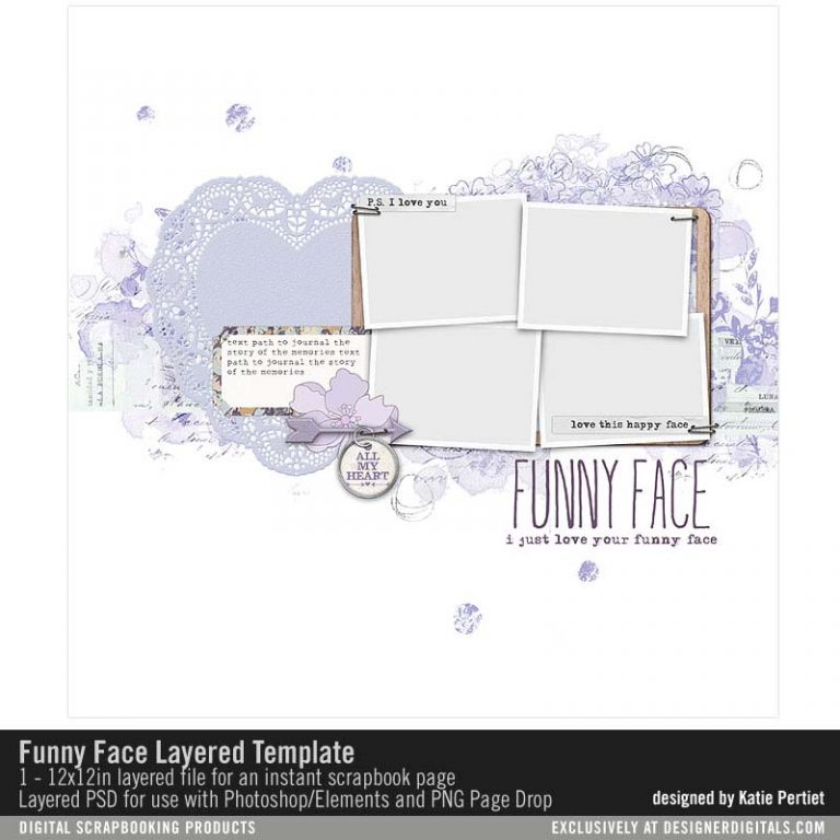 Funny Face Layered Template - Katie Pertiet Designs