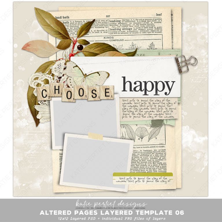Altered Pages Layered Template 06 - Katie Pertiet Designs