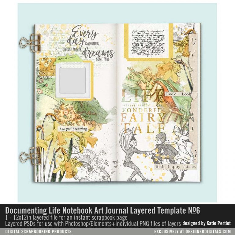 Documenting Life Notebook Art Journal Layered Template 06 - Katie ...