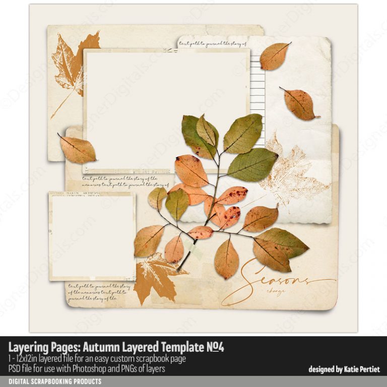 Layering Pages: Autumn Layered Template 04 - Katie Pertiet Designs