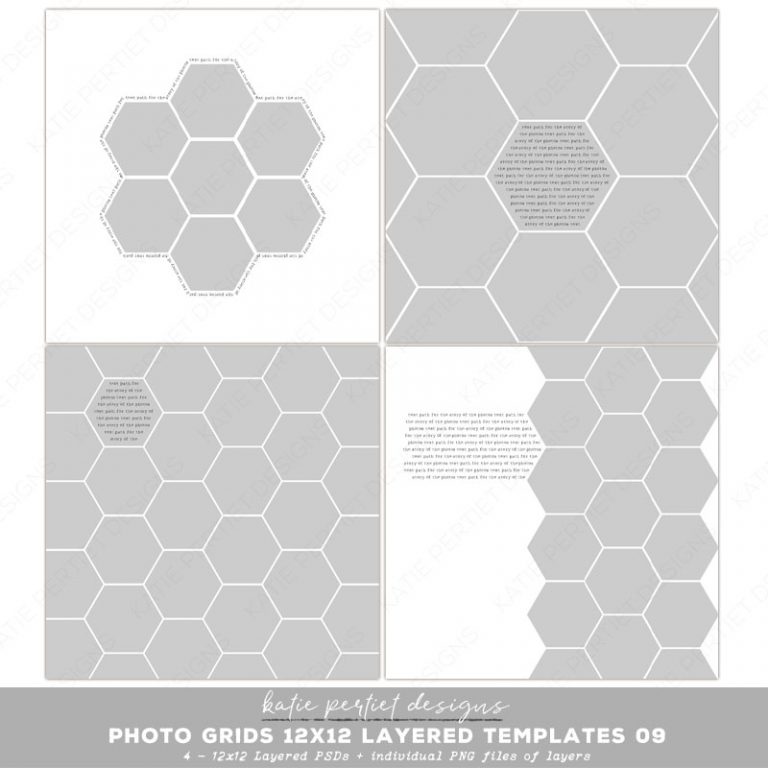 Photo Grids 12×12 Layered Templates 09 - Katie Pertiet Designs