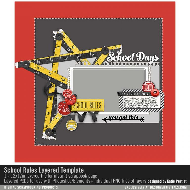 School Rules Layered Template - Katie Pertiet Designs