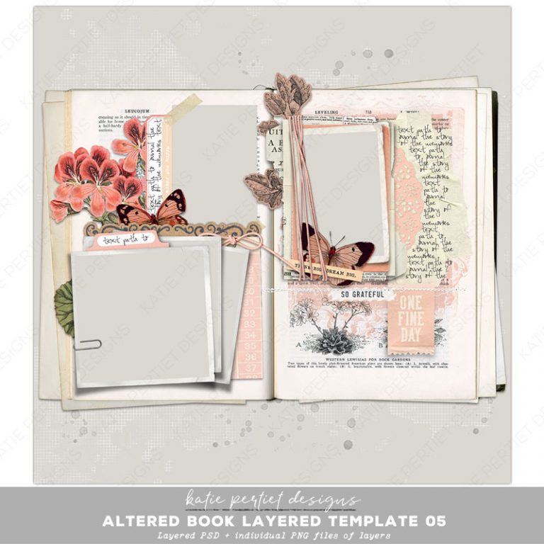 Altered Book Layered Template 05 - Katie Pertiet Designs