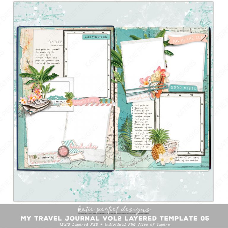 My Travel Journal Vol. 02 Layered Template 05 - Katie Pertiet Designs