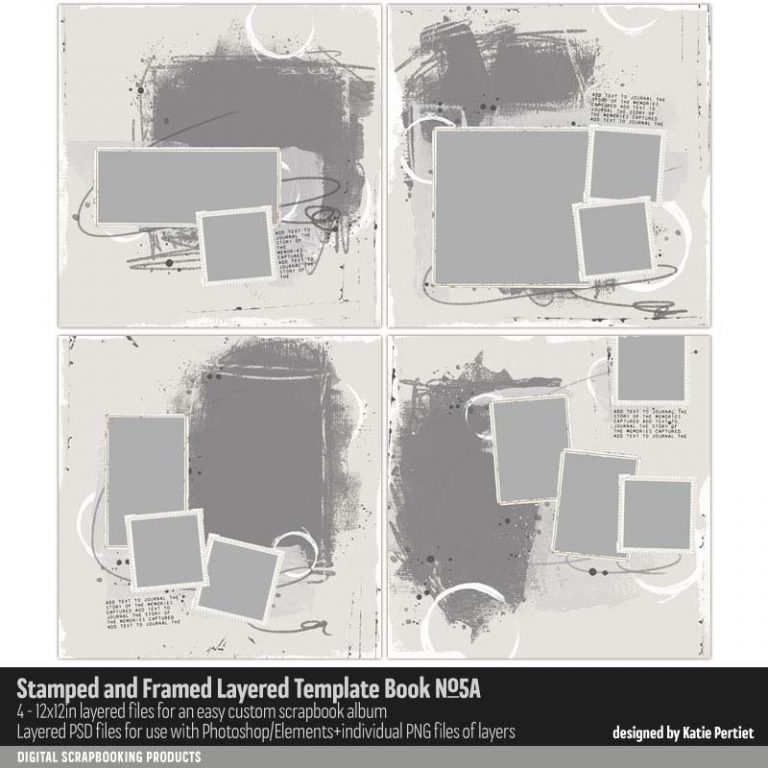 Stamped and Framed Layered Template Set 05A - Katie Pertiet Designs