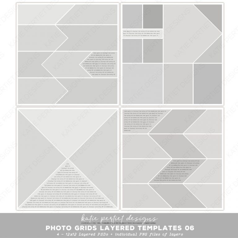 Photo Grids 12×12 Layered Templates 06 - Katie Pertiet Designs