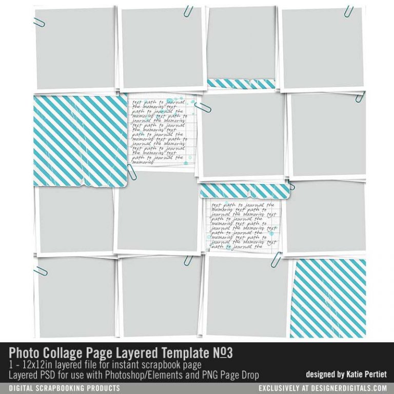 Photo Collage Page Layered Template 03 - Katie Pertiet Designs