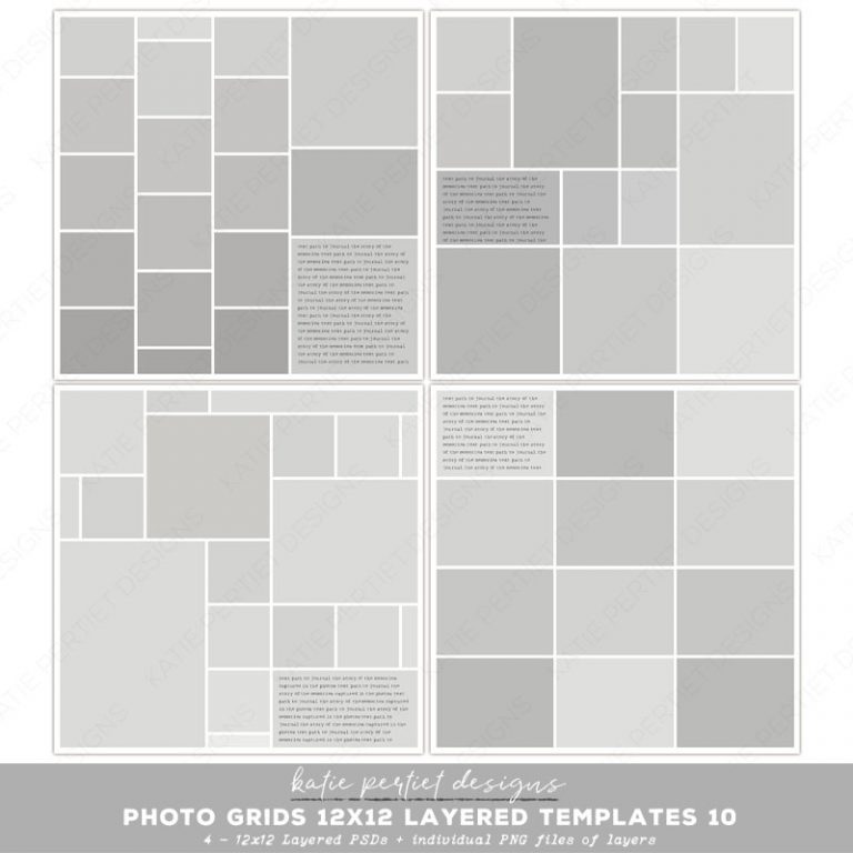 Photo Grids 12×12 Layered Templates 10 - Katie Pertiet Designs