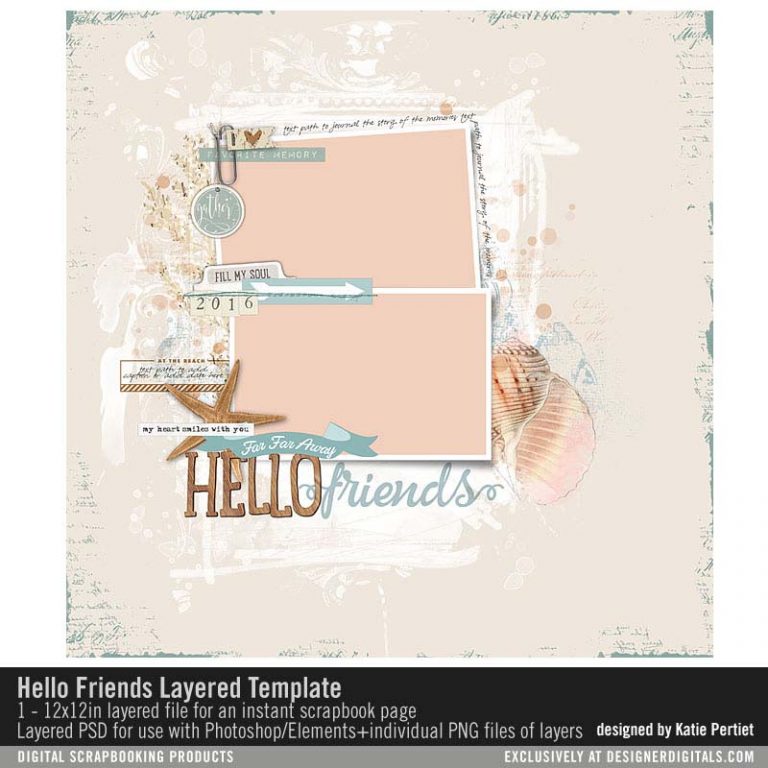 Hello Friends Layered Template - Katie Pertiet Designs