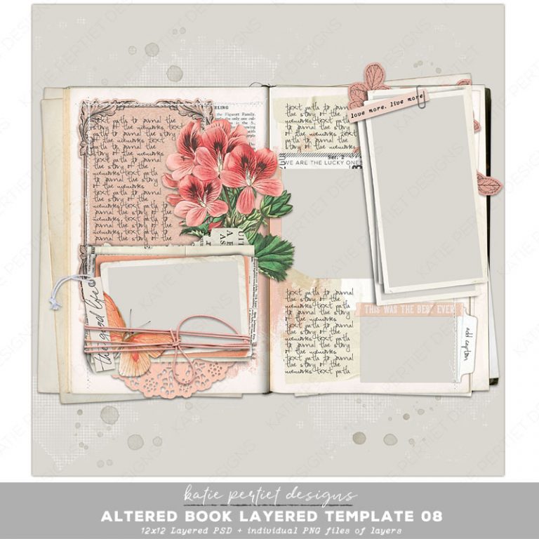 Altered Book Layered Template 08 - Katie Pertiet Designs