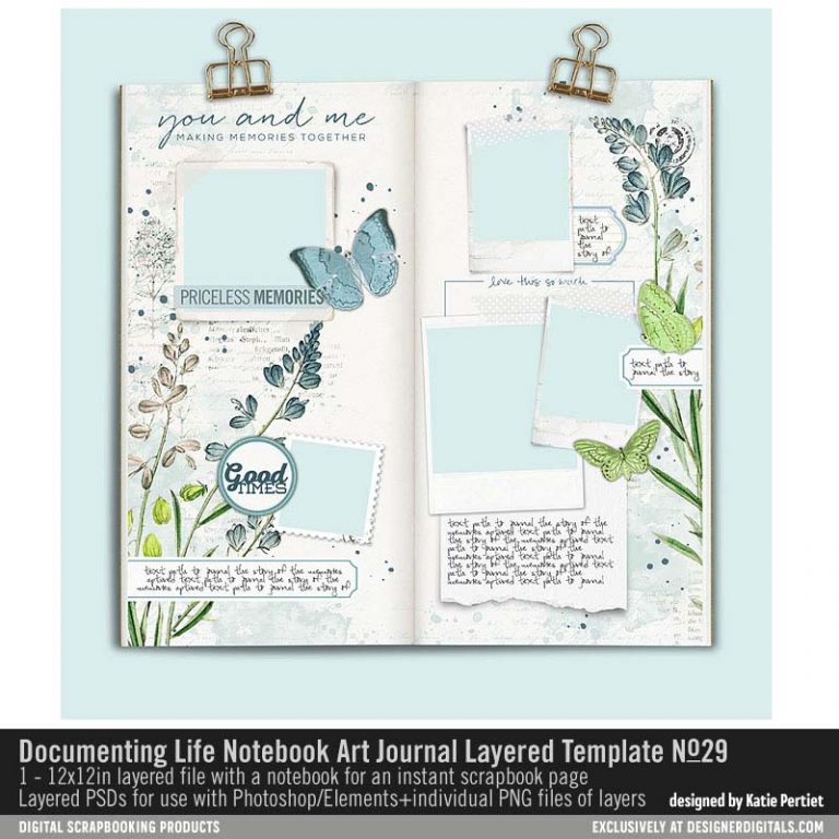 Documenting Life Notebook Art Journal Layered Template 29 - Katie ...