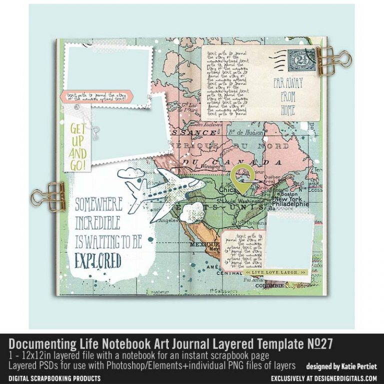 Documenting Life Notebook Art Journal Layered Template 27 - Katie ...