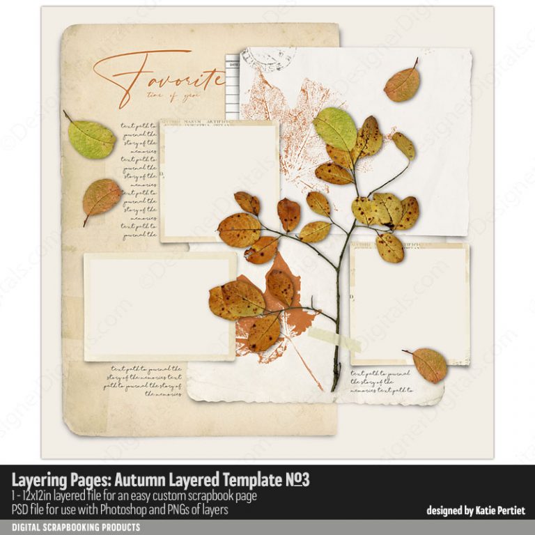 Layering Pages: Autumn Layered Template 03 - Katie Pertiet Designs