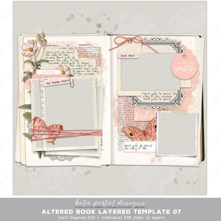Altered Book Layered Template 07 - Katie Pertiet Designs