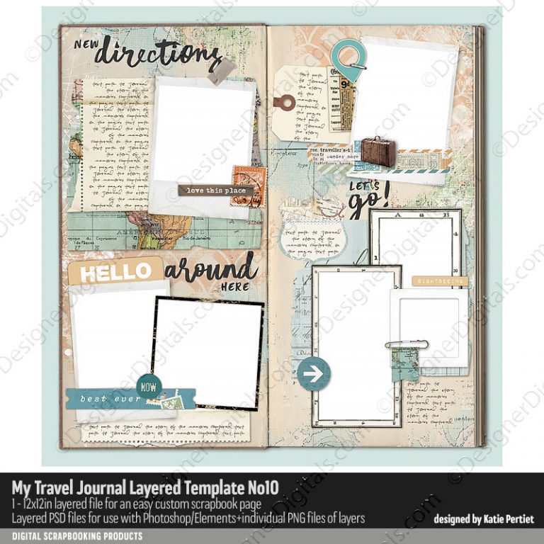 My Travel Journal Layered Template 10 - Katie Pertiet Designs