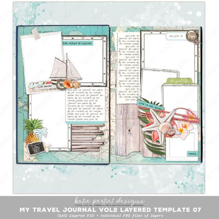 My Travel Journal Vol. 02 Layered Template 07 - Katie Pertiet Designs