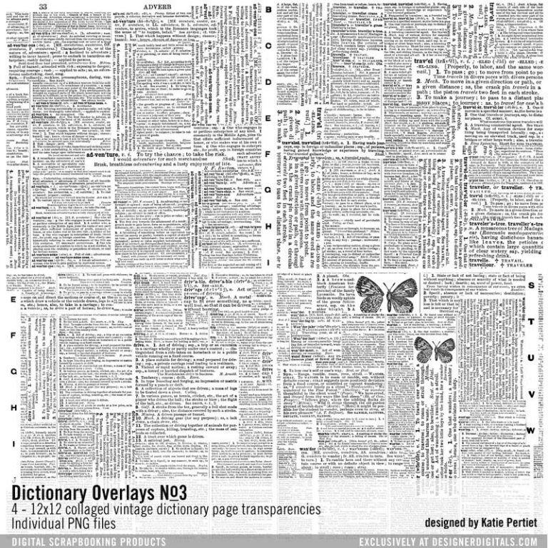 Dictionary Page Overlays 03 - Katie Pertiet Designs
