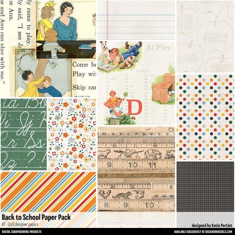 Back to School Paper Pack - Katie Pertiet Designs
