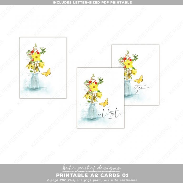 Printable A2 Cards 01 - Katie Pertiet Designs