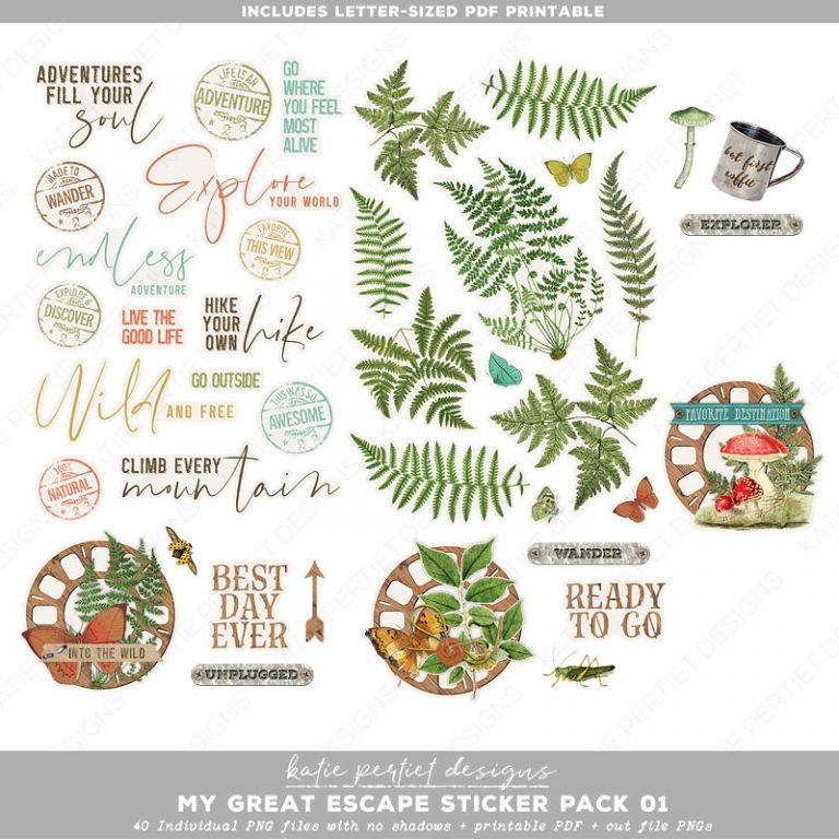 My Great Escape Sticker Pack 01 - Katie Pertiet Designs