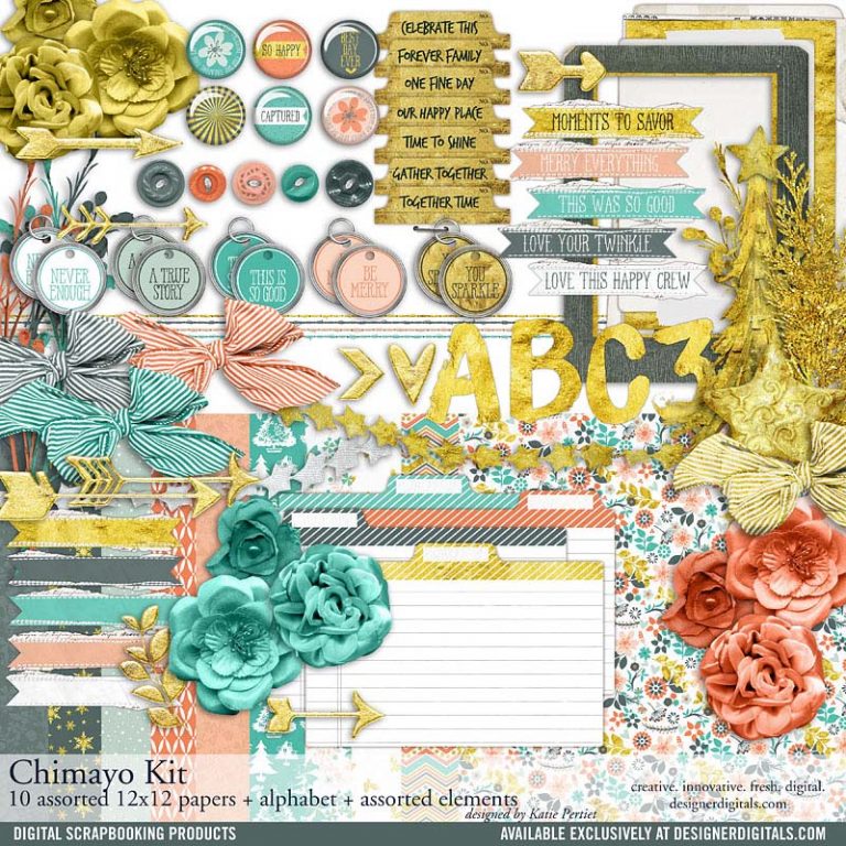 Far and Wide Travel Scrapbook Kit - Katie Pertiet Designs