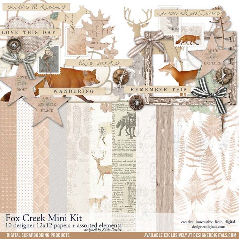 Fox Creek Scrapbooking Mini Kit - Katie Pertiet Designs