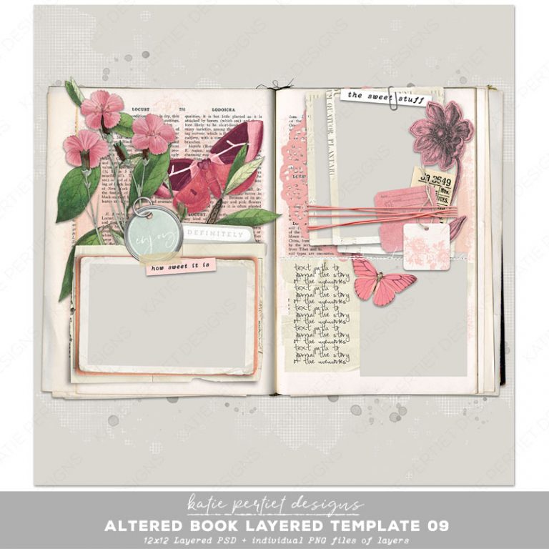 Altered Book Layered Template 09 - Katie Pertiet Designs
