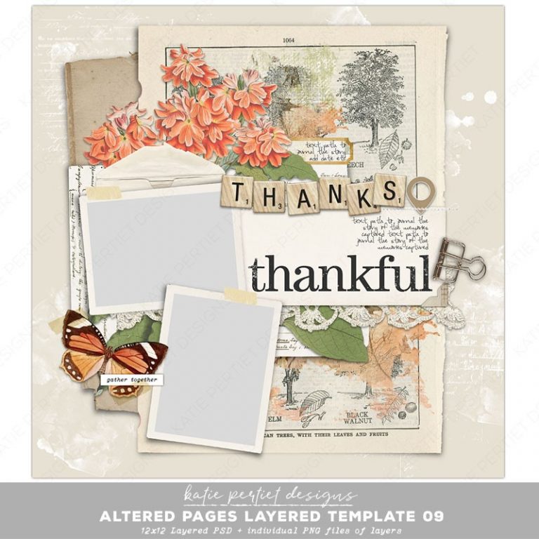 Altered Pages Layered Template 09 - Katie Pertiet Designs